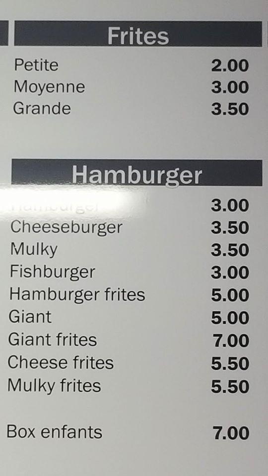 Speisekarte von Snack Ludo, Charleroi
