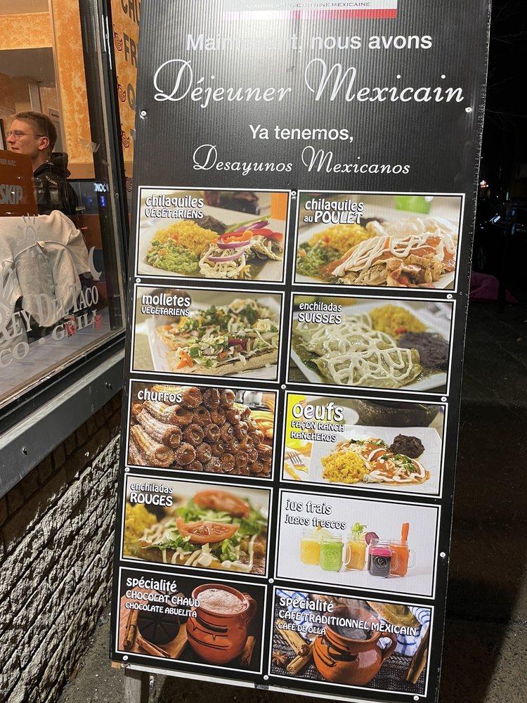 Menu at EL REY DEL TACO restaurant, Montréal, 232 Rue Jean-Talon E