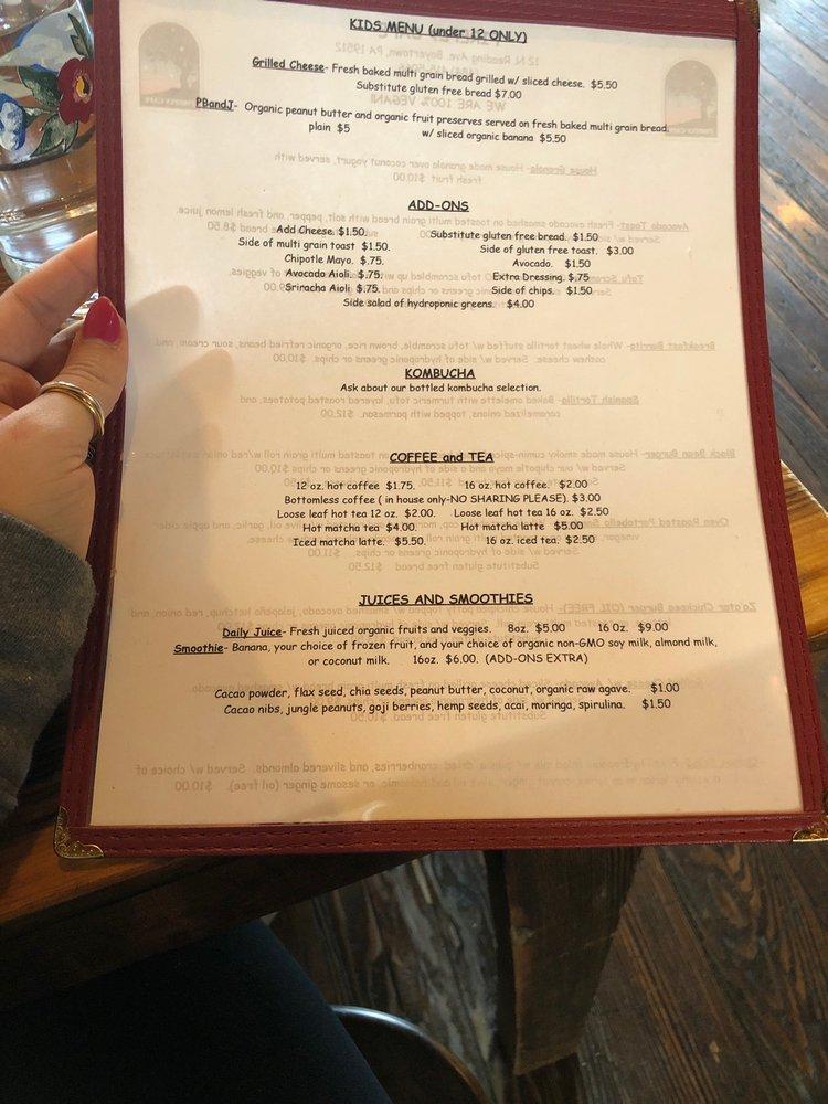 Menu at Firefly Cafe and Outpost, Boyertown