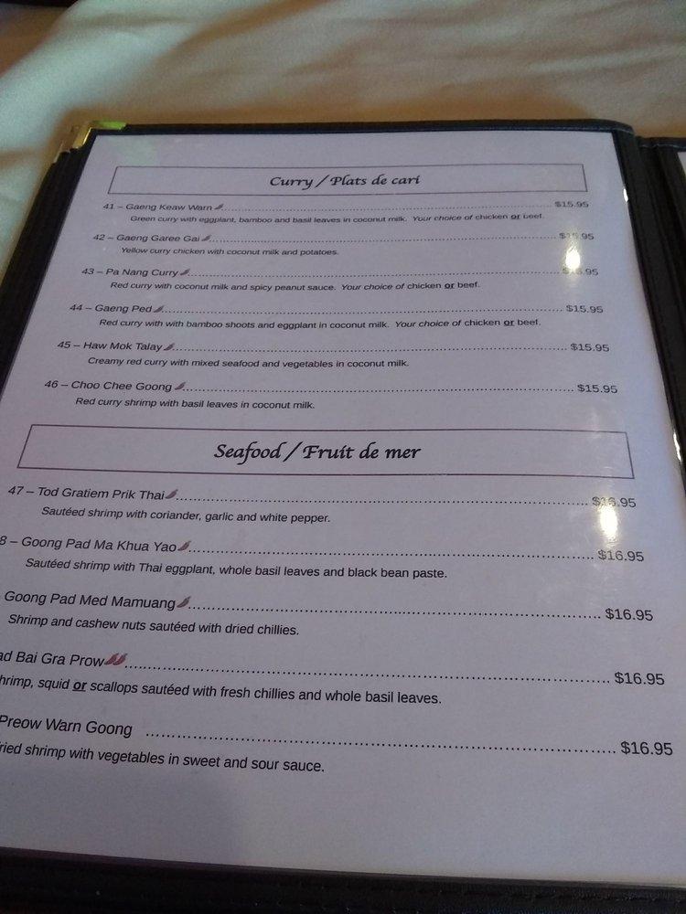 Menu at Little Elephant Thai Bistro restaurant, Ottawa