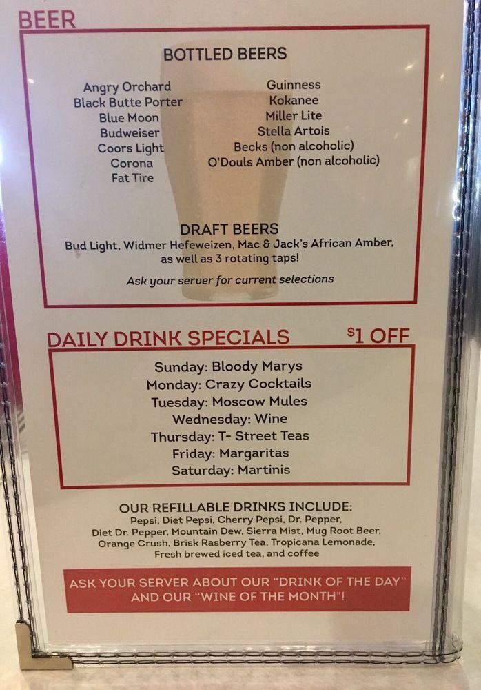 Menu at Tomato Street pizzeria, Coeur d'Alene