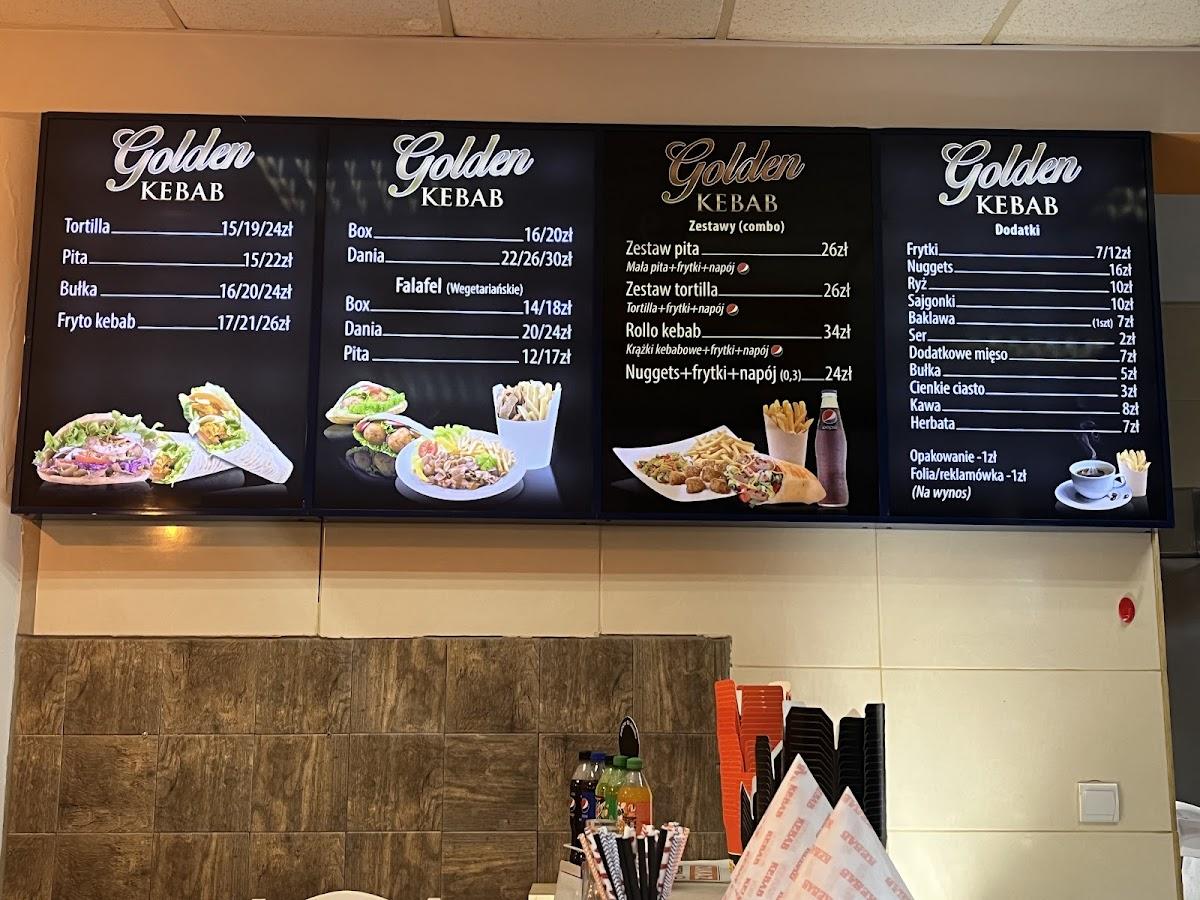 Menu at Golden kebab restaurant, Siedlce