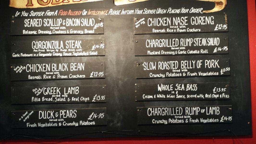 Menu at Clovelly Bay Inn pub & bar, Plymouth