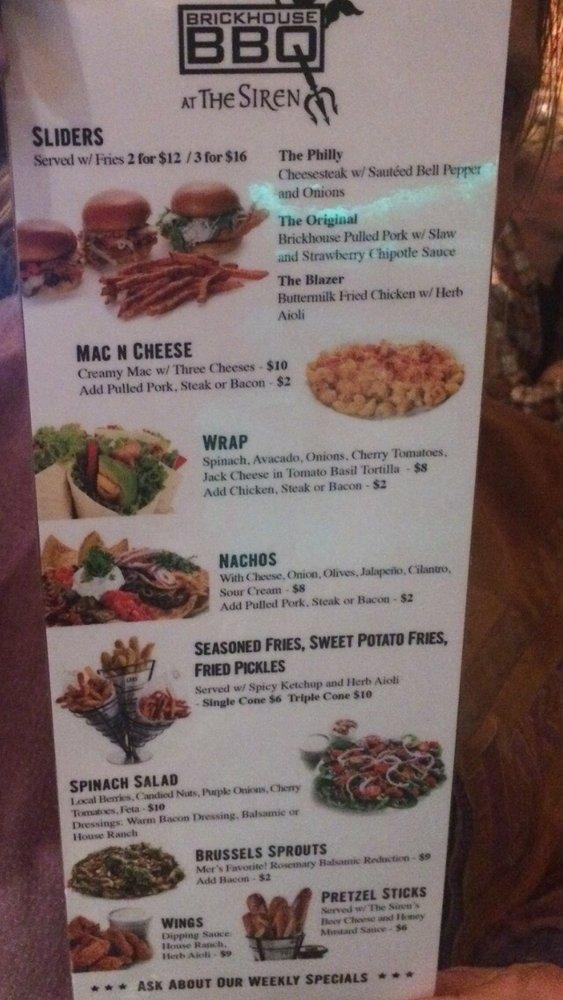 Menu at The Siren pub & bar, Morro Bay