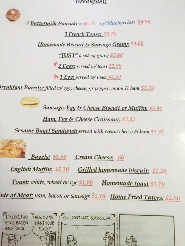 Menu at Walt's Restaurant, Caseville