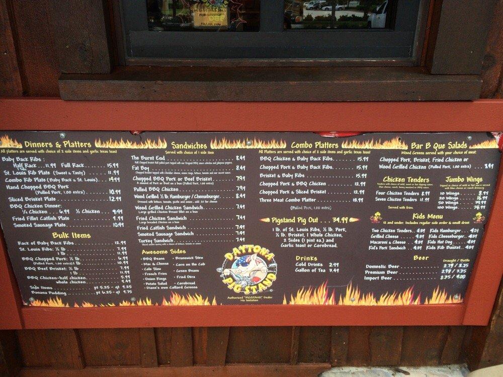 Menu at Colt's Pig Stand BBQ, Ormond Beach