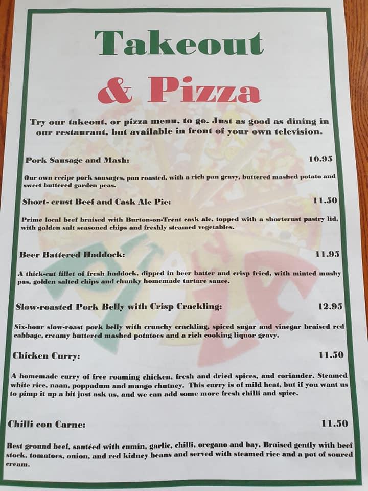 Menu at Fox & Hounds Coxbench pub & bar, Derby