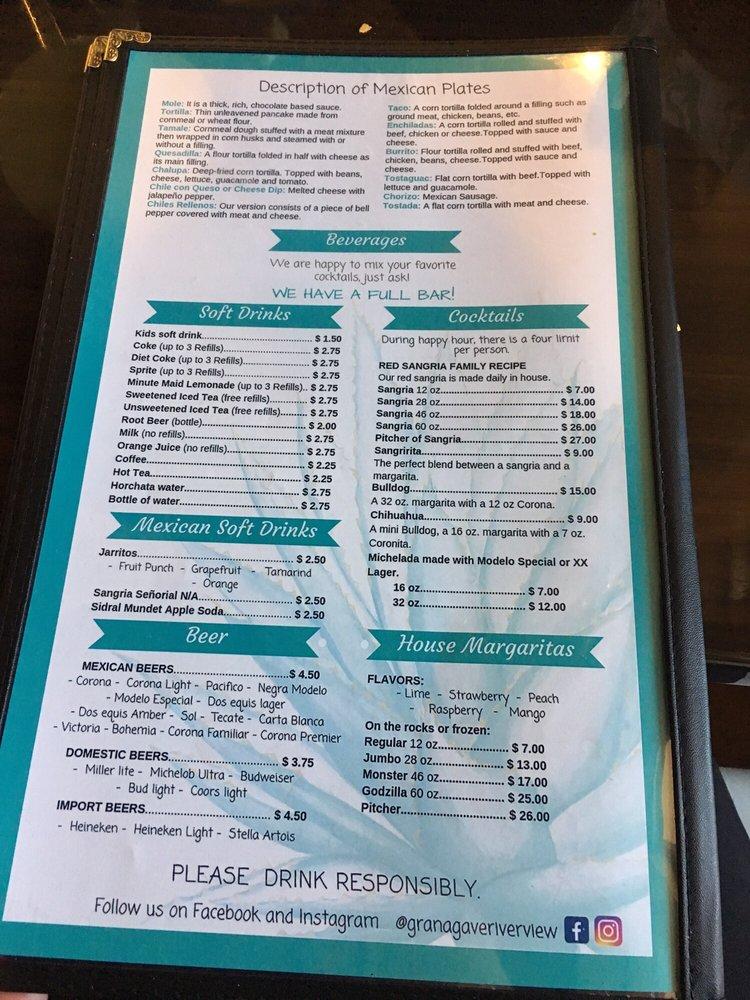 Menu at Gran Agave restaurant, Riverview