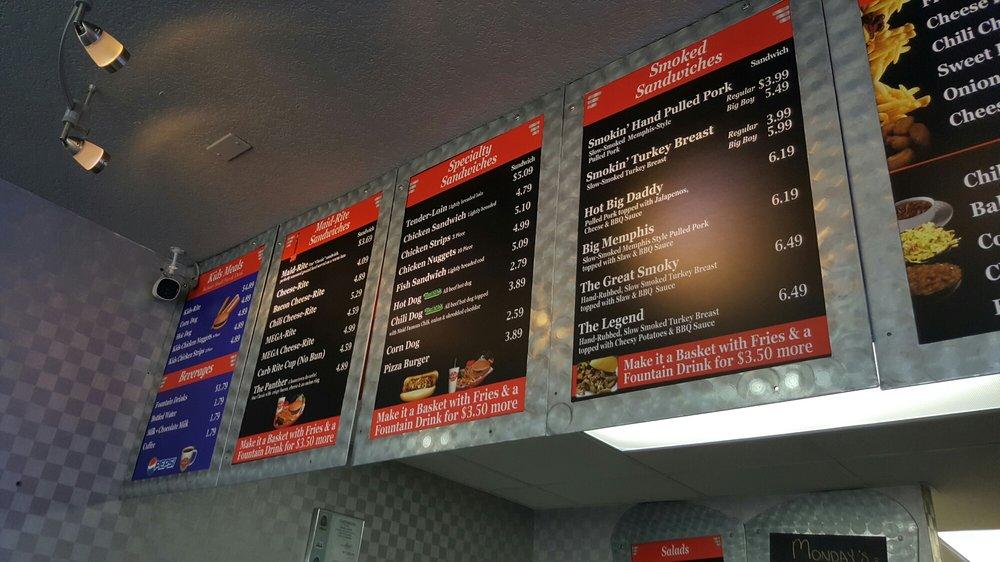 Menu at Maid-Rite restaurant, Waterloo, University Ave