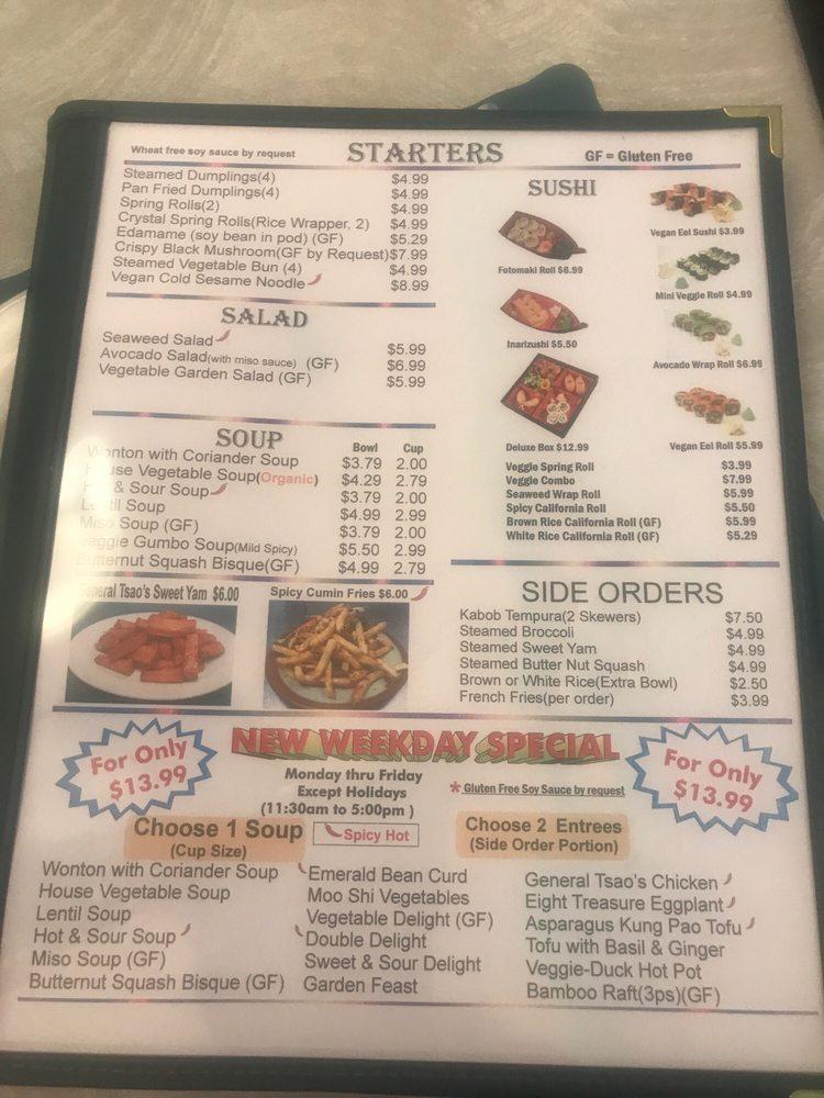 Menu at Vegetable Garden restaurant, Leisure World