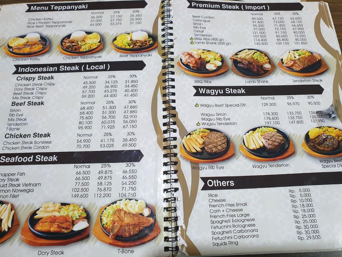 Menu at D'nine Steak cafe, Surabaya