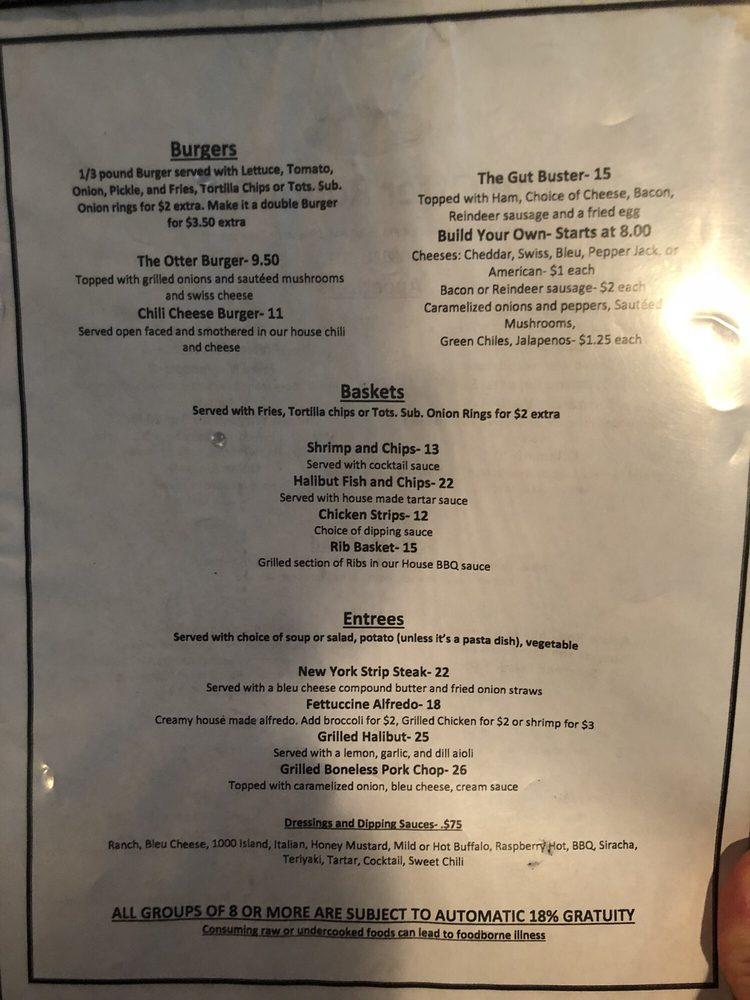 Menu at Otter Room pub & bar, Homer