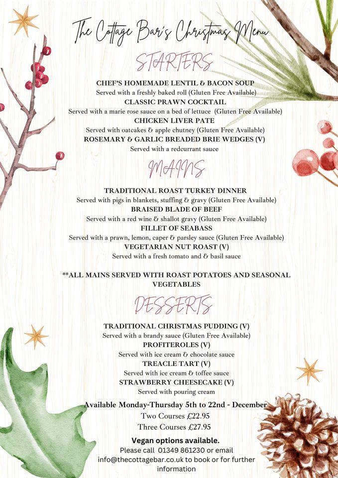 Menu at The Cottage Bar & Restaurant, Dingwall