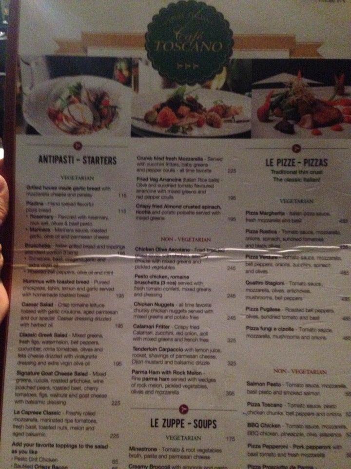 Menu at Toscano, Bengaluru, Ashoka Pillar Rd