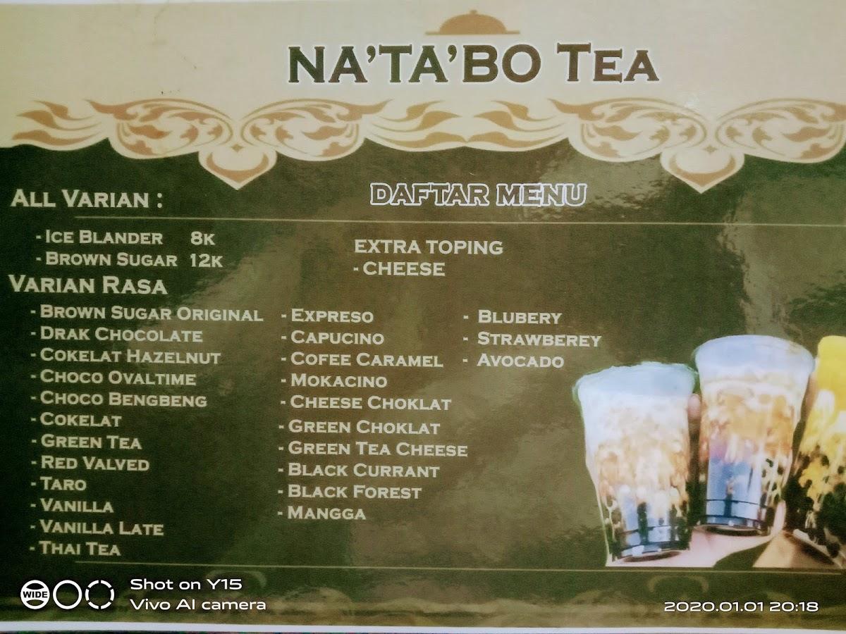 Menu at Na'ta'bo tea pub & bar, Cilegon