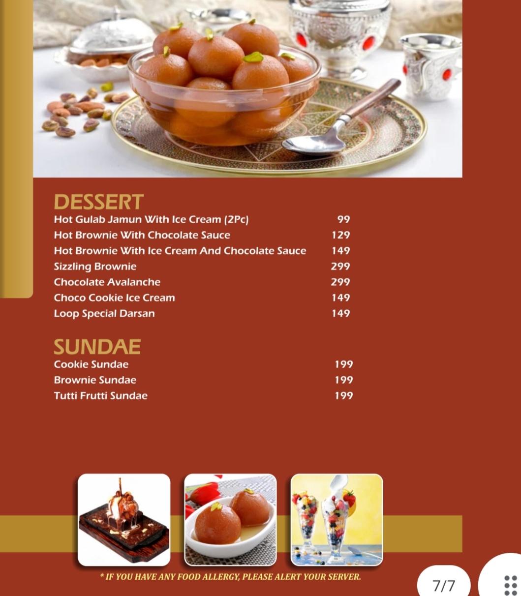 Menu at The Loop Cafe & Restaurant, Kolkata