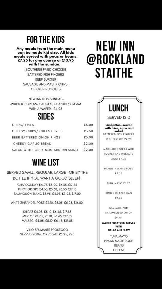 Menu at The New Inn pub & bar, Norwich