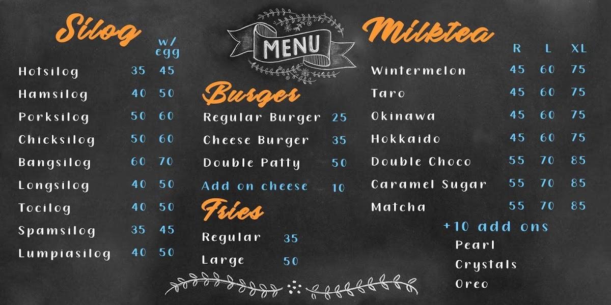 Menu at Big boss Tambayan restaurant, San Pedro