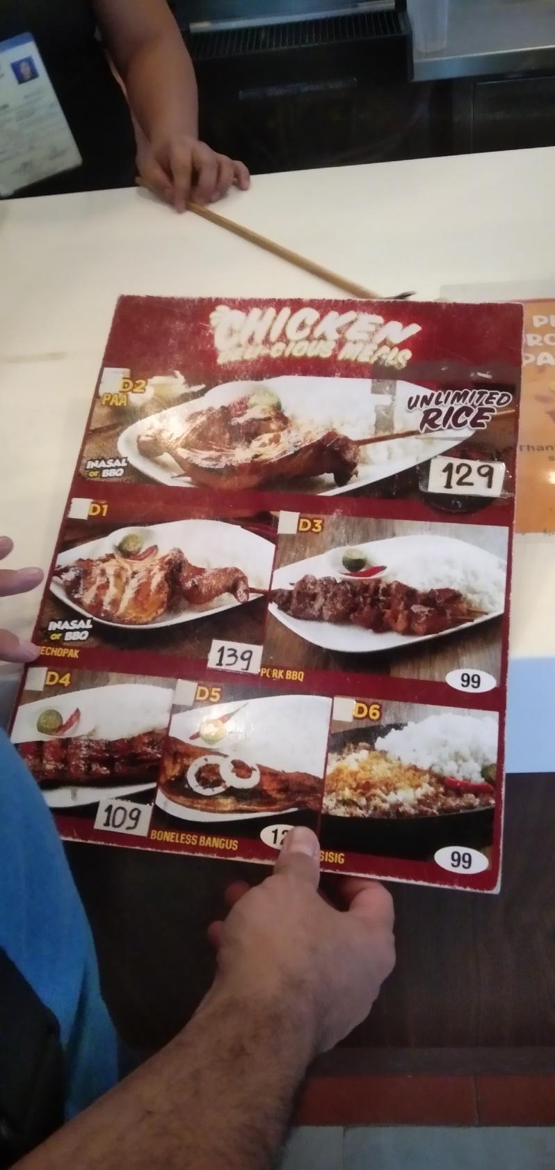 Menu at Chicken Deli restaurant, Balamban, FPV7+6G6