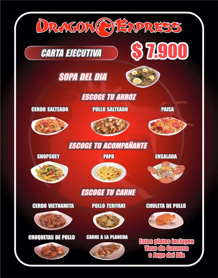 Menu at Dragón Express restaurant, Manizales