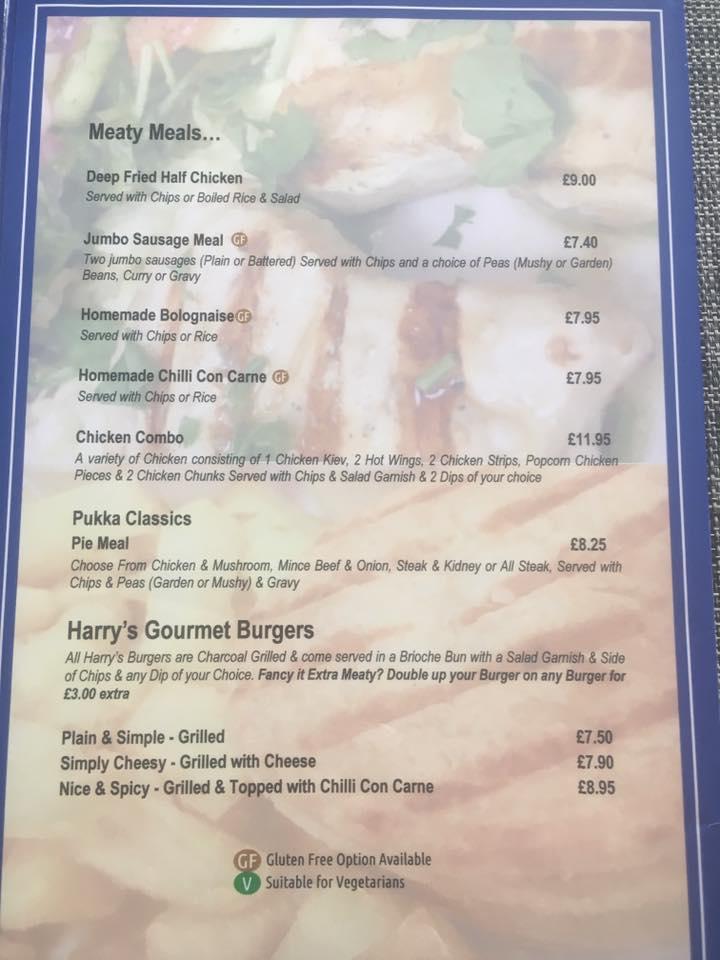 Menu at Harrys Fish Bar and Restaurant, Doncaster, 18 High St