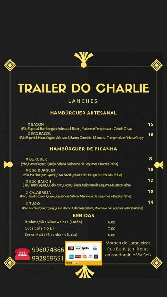 Menu at Trailer do Charlie restaurant, Brazil