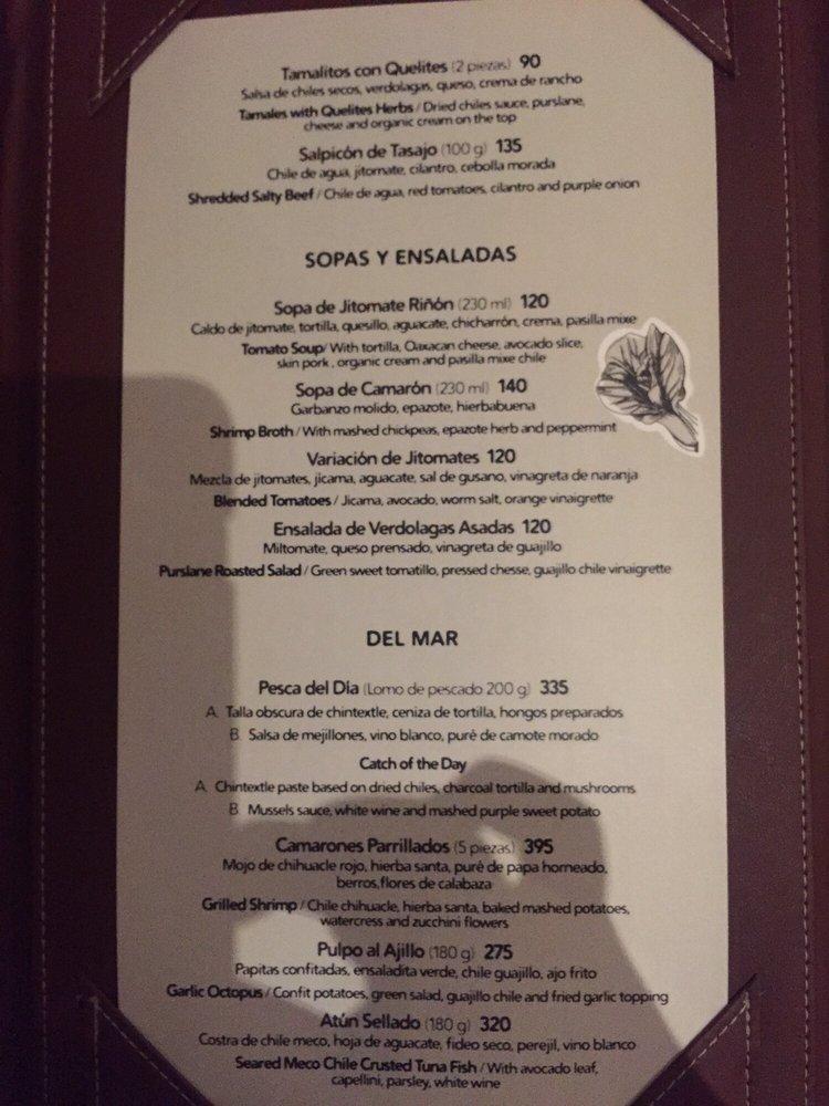 Carta del restaurante Guzina Oaxaca, Ciudad del México, Presidente ...