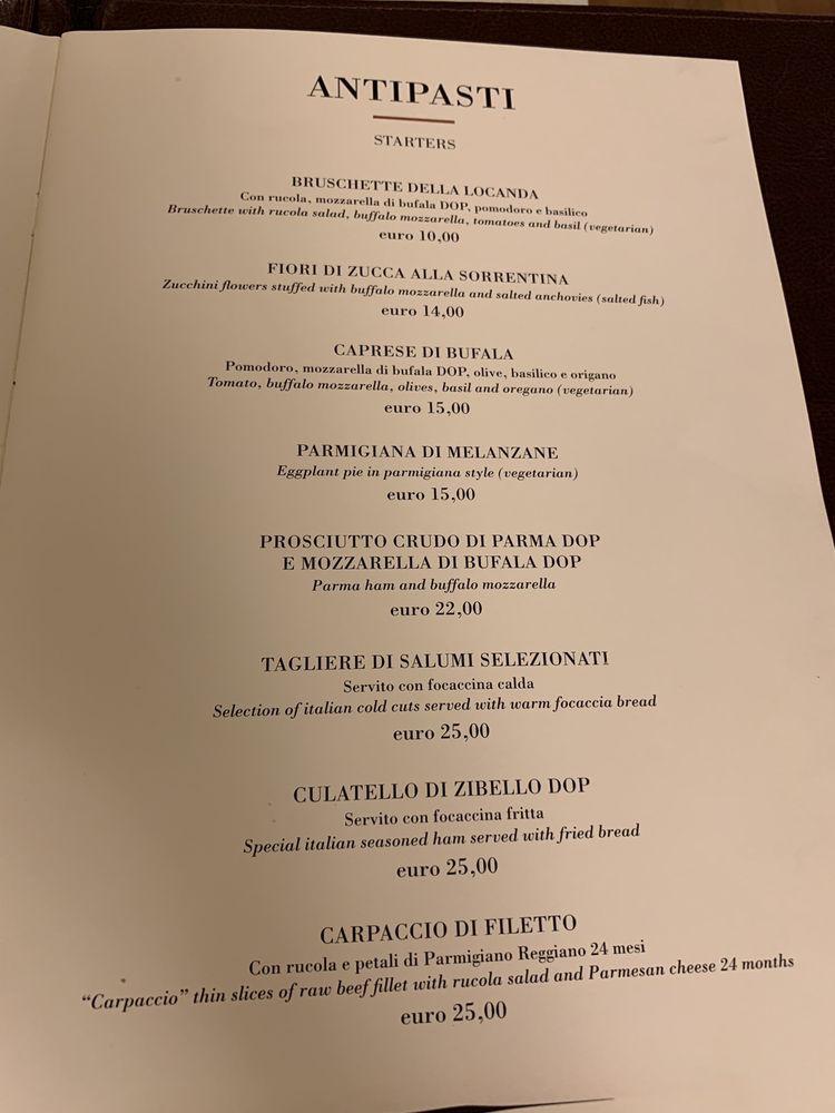 Menu da La Locanda del Gatto Rosso ristorante, Milano, Via Ugo Foscolo ...