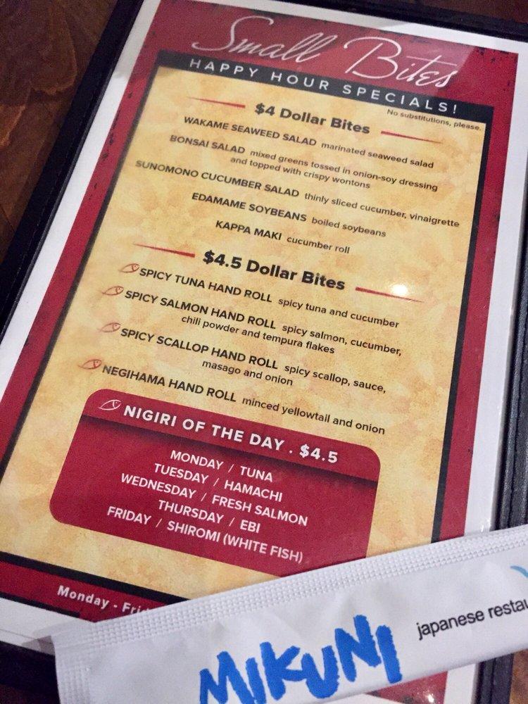 Menu at Mikuni Kaizen restaurant, Roseville, Galleria Blvd Ste 160