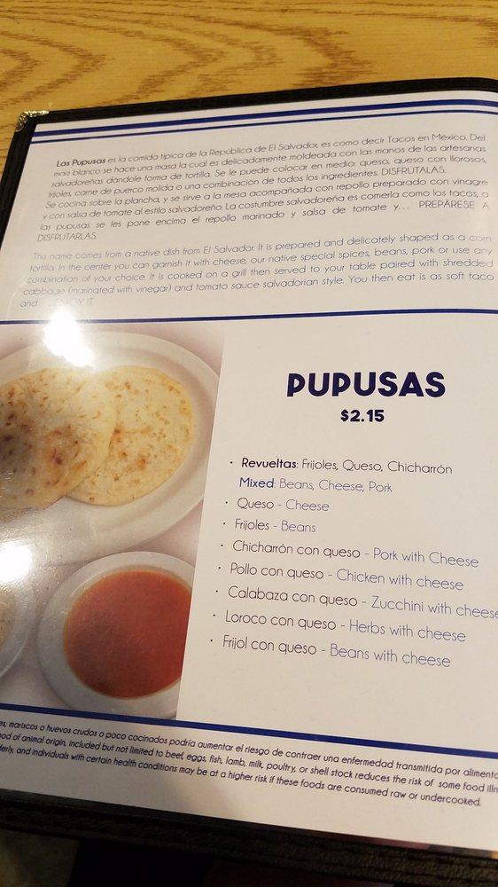 Menu at Las Pupusas Restaurant, Las Vegas, W Cheyenne Ave
