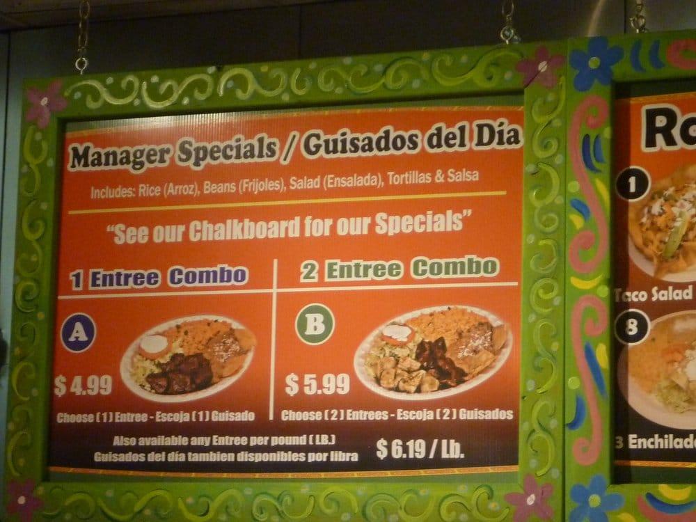 Menu at Los Altos Ranch Market restaurant, Phoenix, E Roosevelt St