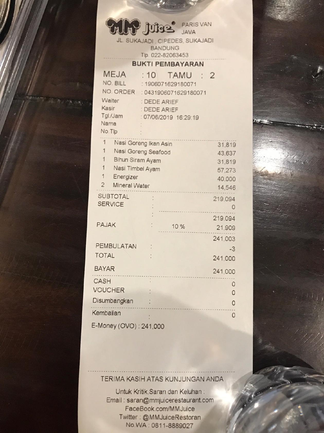 Menu at MM Juice PVJ restaurant, Bandung, Jl. Sukajadi No.131-139