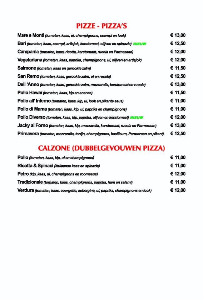 Menu at O' Sole Mio, Essen