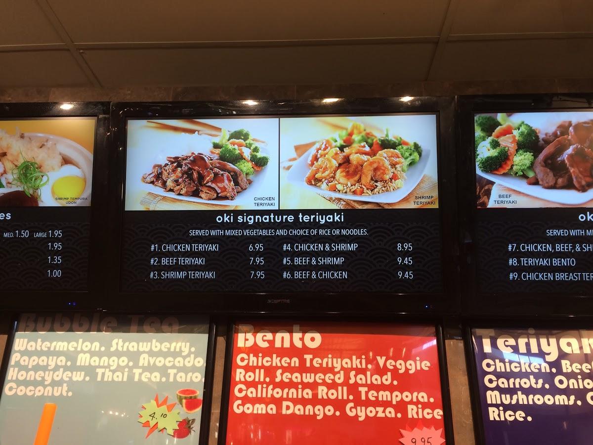 Menu at OKI Japan restaurant, Puyallup, S Meridian Unit 494