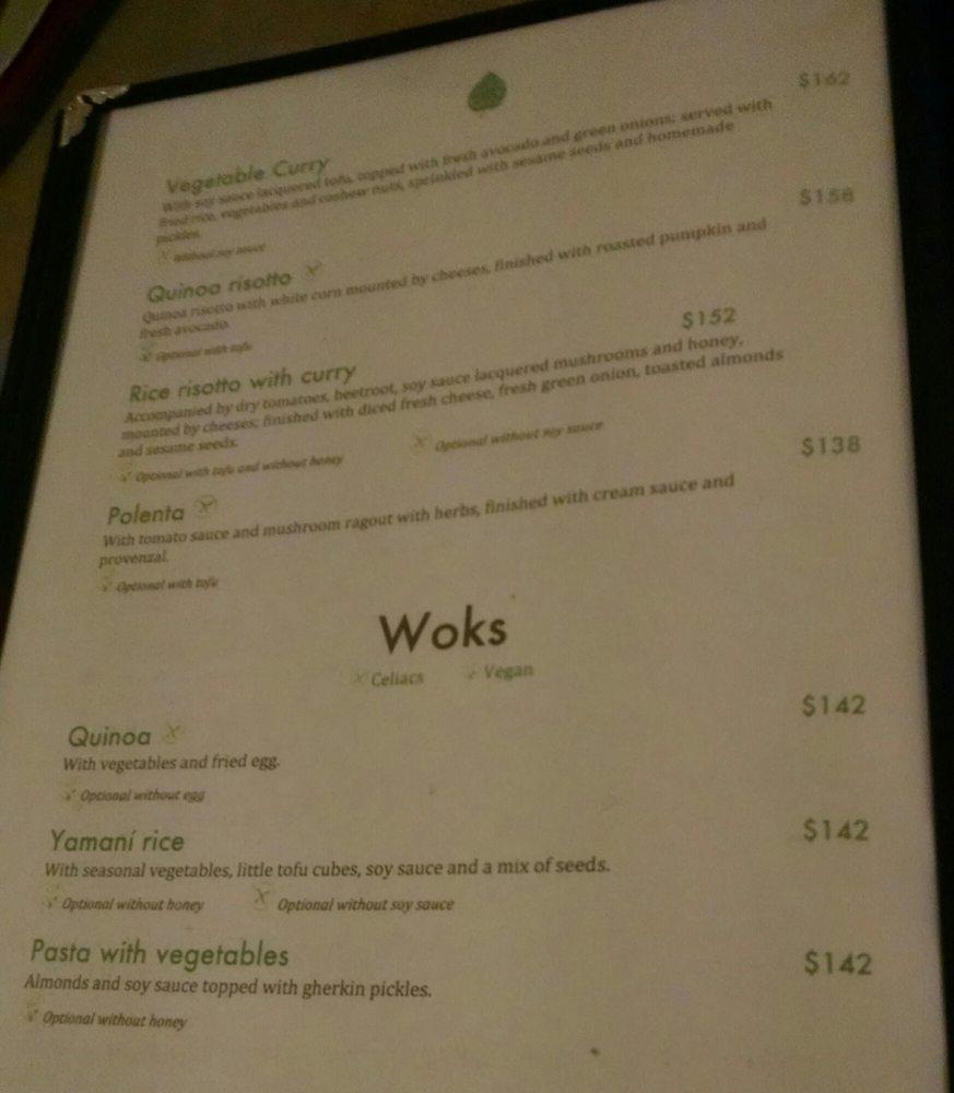 Menu at Buenos Aires Verde restaurant, Buenos Aires, Gorriti 5657