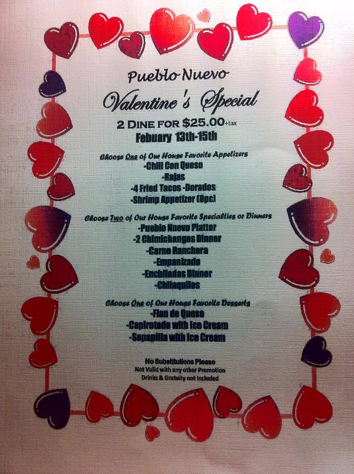 Menu at Pueblo Nuevo Mexican Restaurant, Hazelwood