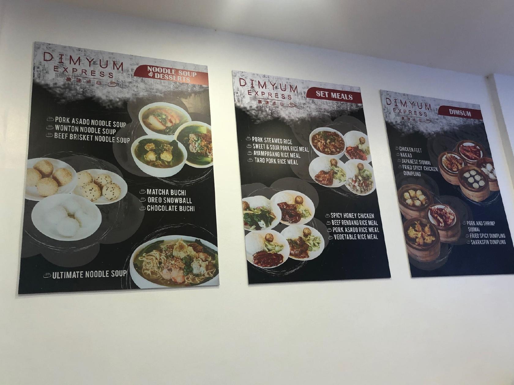 Menu at Dim Yum Kitchen restaurant, Davao City