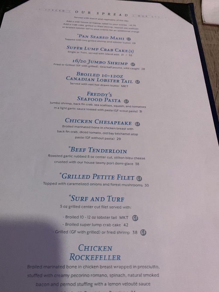 Carta de Marlin Moon Restaurant, Ocean City