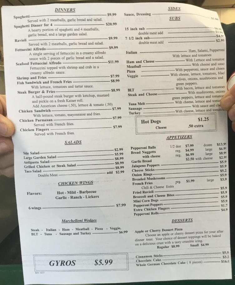 Menu at Pizzas By Marchelloni - W Middlesex pizzeria, West Middlesex, 9 ...