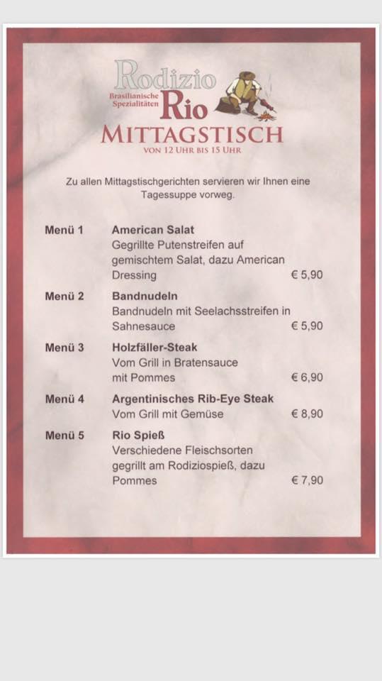 Speisekarte von Rodizio Rio restaurant, Hamburg, Wandsbeker Zollstraße ...