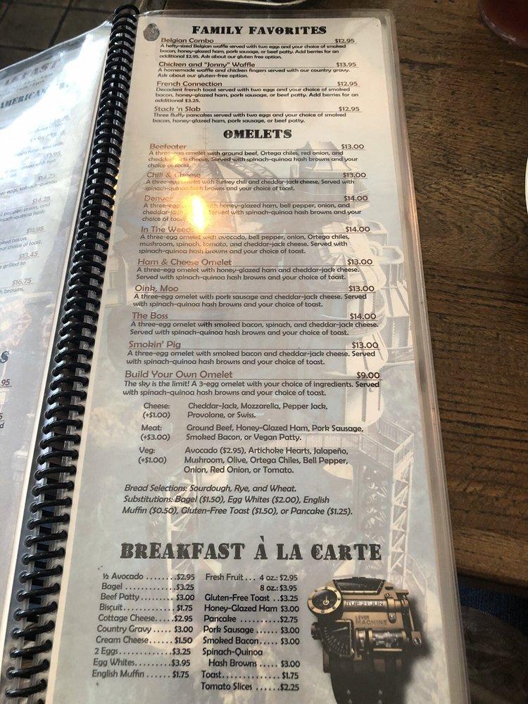 Menu at Steampunk Café & Grill cafe, Tehachapi