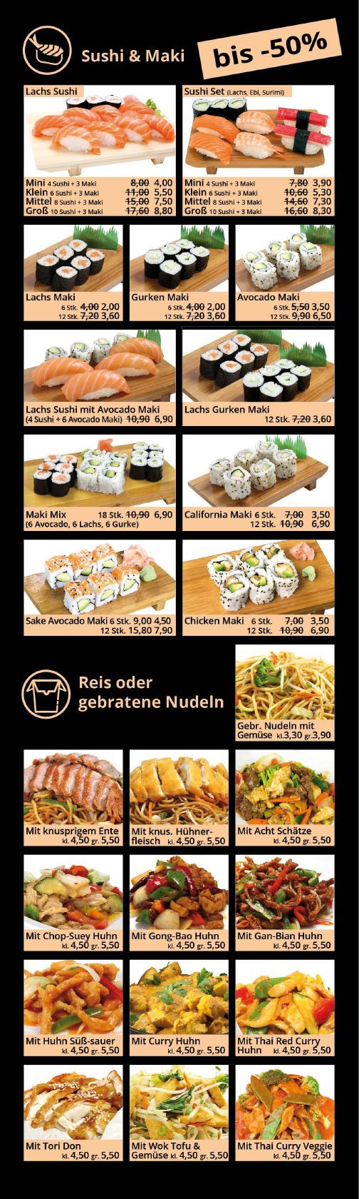 Speisekarte von Don ASIA KITCHEN TO GO restaurant, Linz, Graben 32b