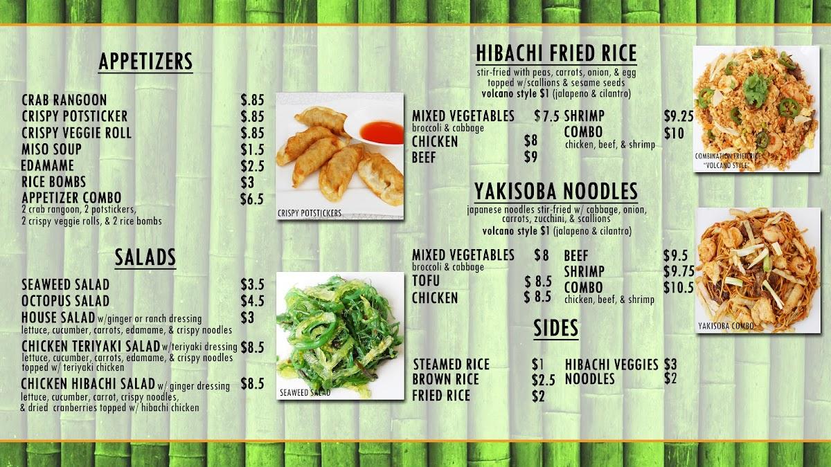 Menu at Hibachi Boy restaurant, St. Peters