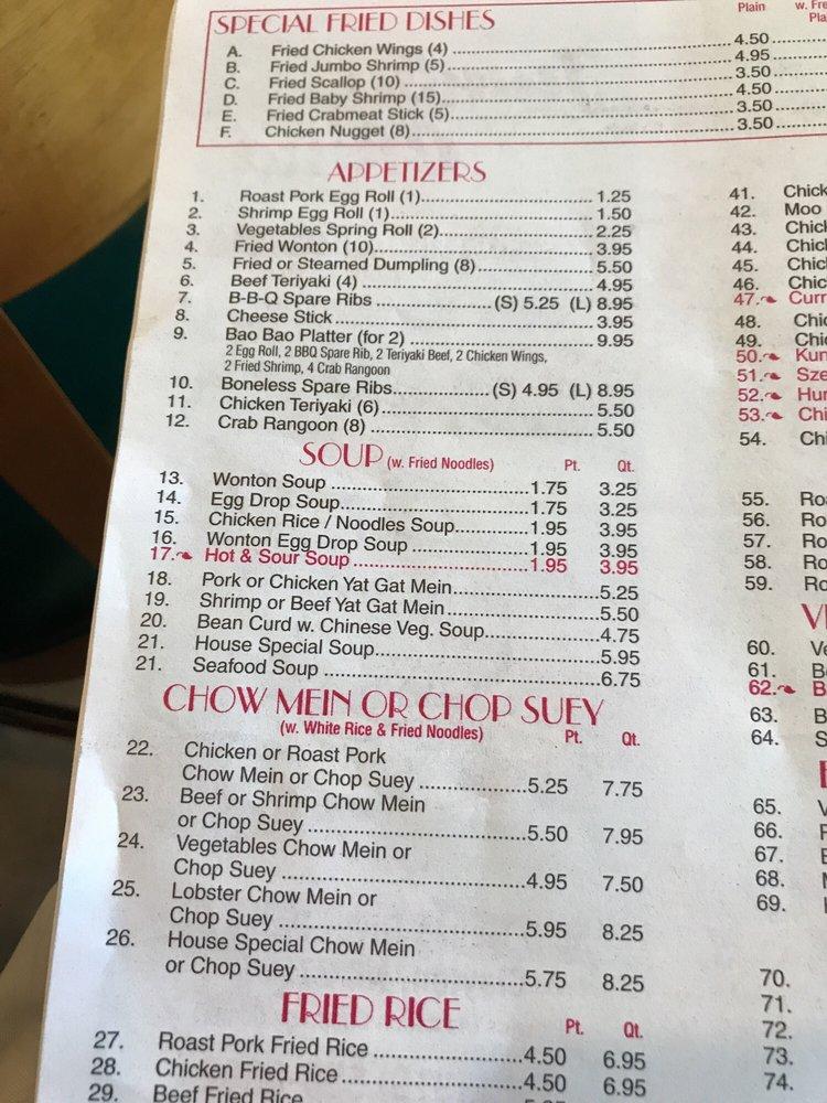 Menu at New Jumbo China restaurant, Clayton