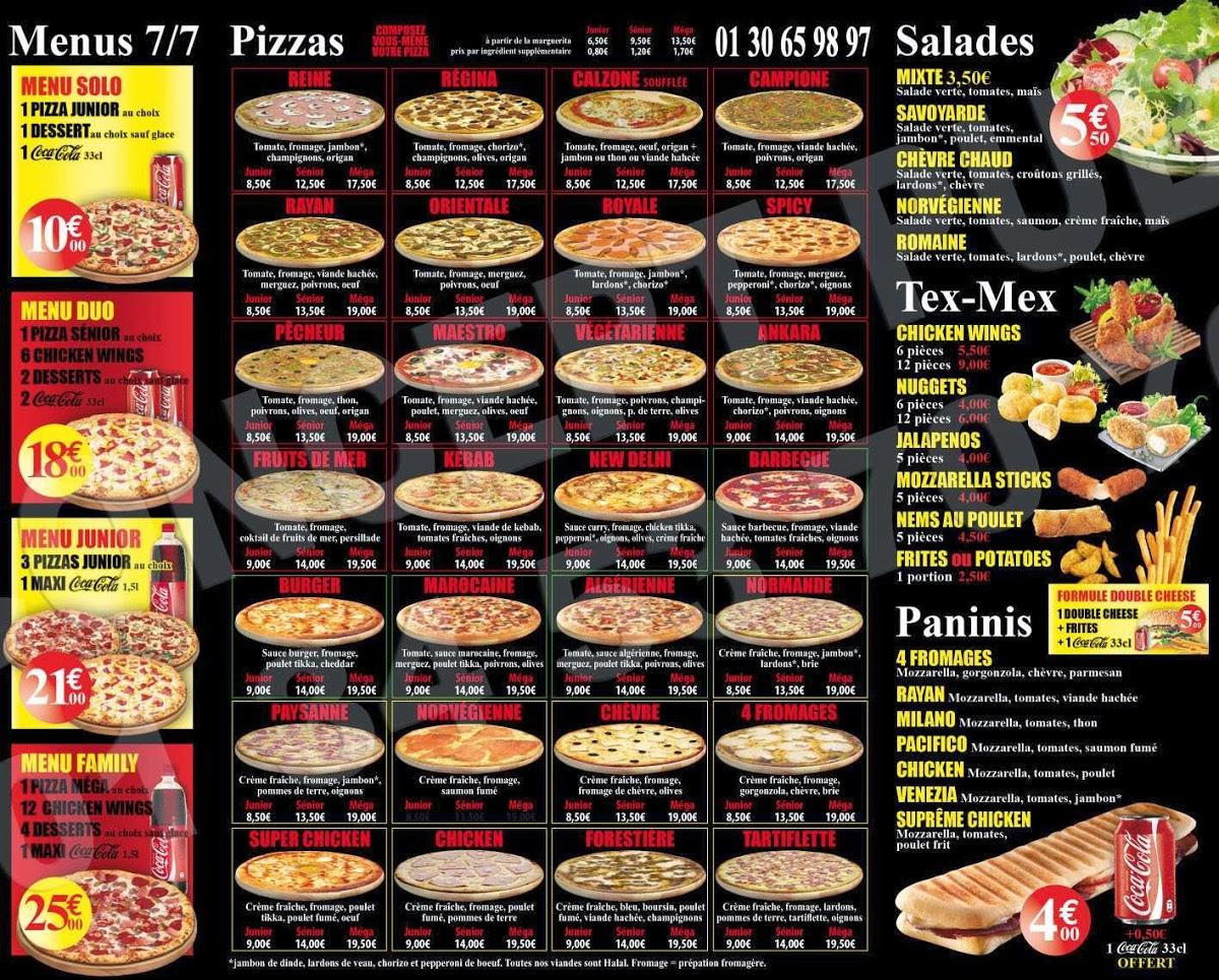 Menu at pizza crusty - poissy restaurant, Poissy