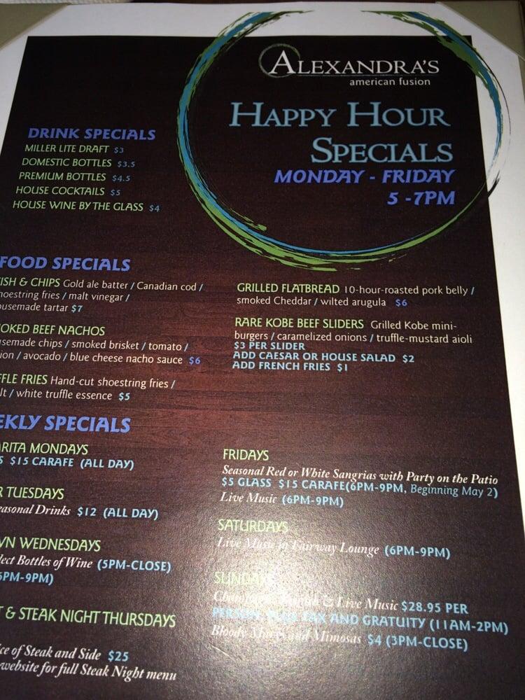 Menu at Alexandra's Restaurant, Ellicott City