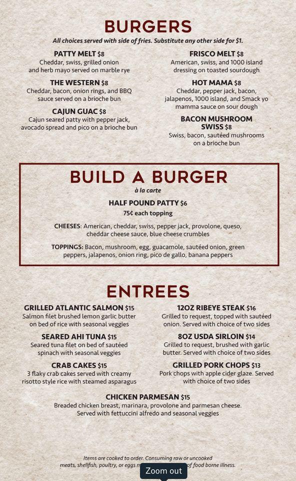 Menu at The Babylon Bar & Grill Troy, Troy