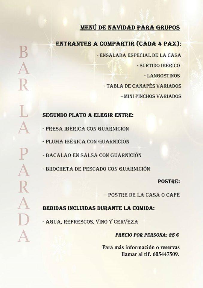 Menu at Bar La Parada, Montecorto