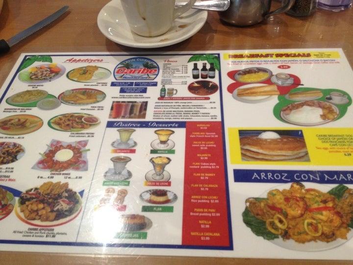 Menu at Caribe Cafe Restaura, Miami, W Flagler St