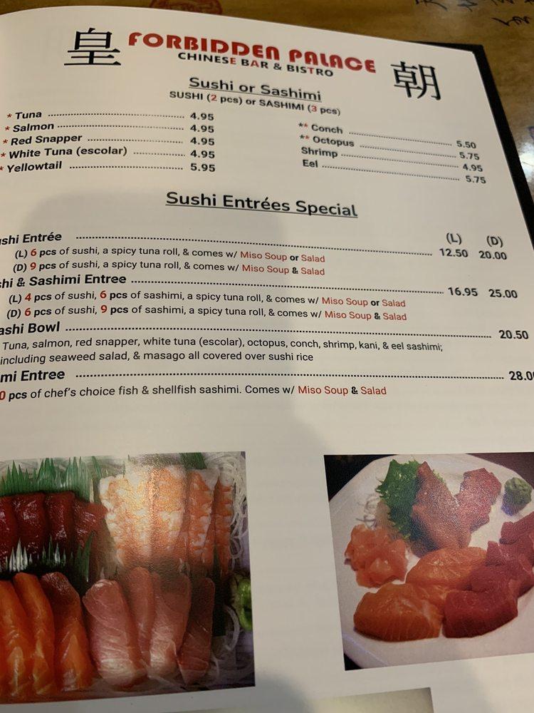 Menu at Forbidden Palace Chinese Bar & Bistro, Virginia Beach, Virginia ...